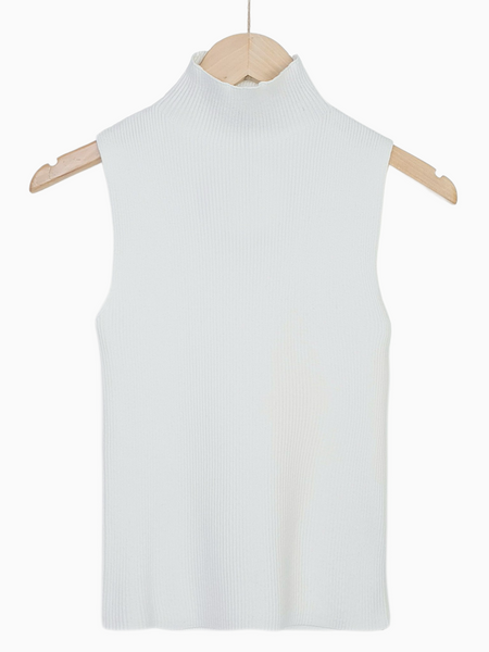 YULIA | Ribbed Knit Tank Top | Off White – OVERIDER
