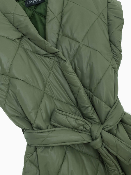 YEVA | Quilted Wrap Sleeveless Jacket | Olive – OVERIDER